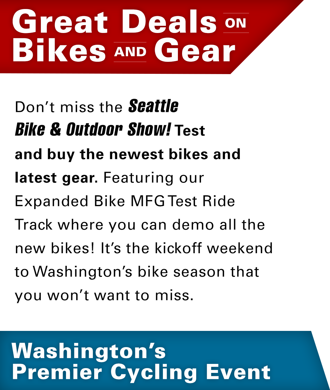 Seattle Bike and Outdoor Show | Postponed for 2021, returning in 2022 ...